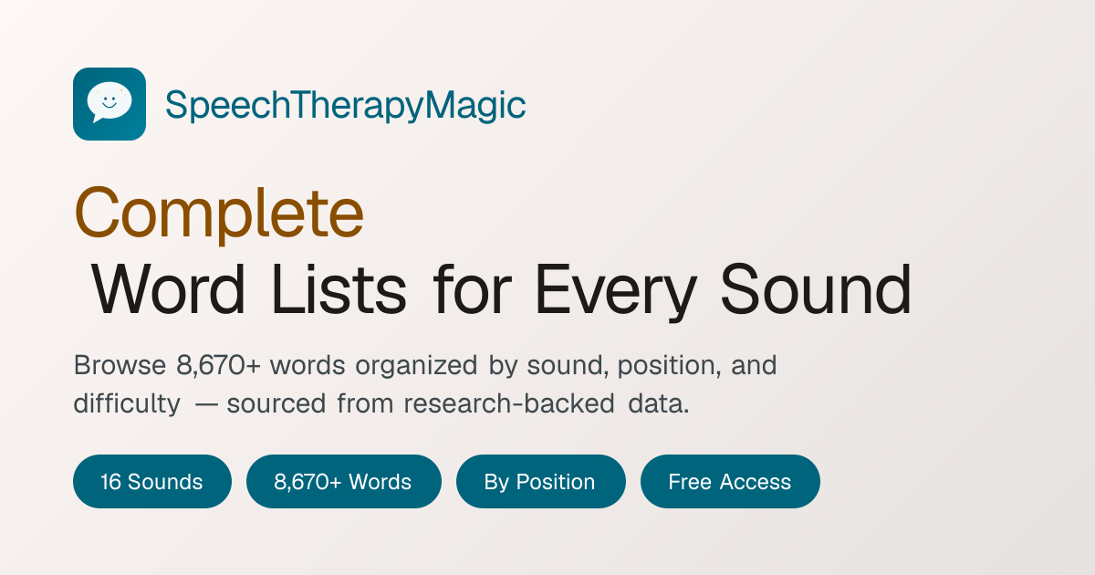 /S/ Words for Speech Therapy | Complete Word List | SpeechTherapyMagic